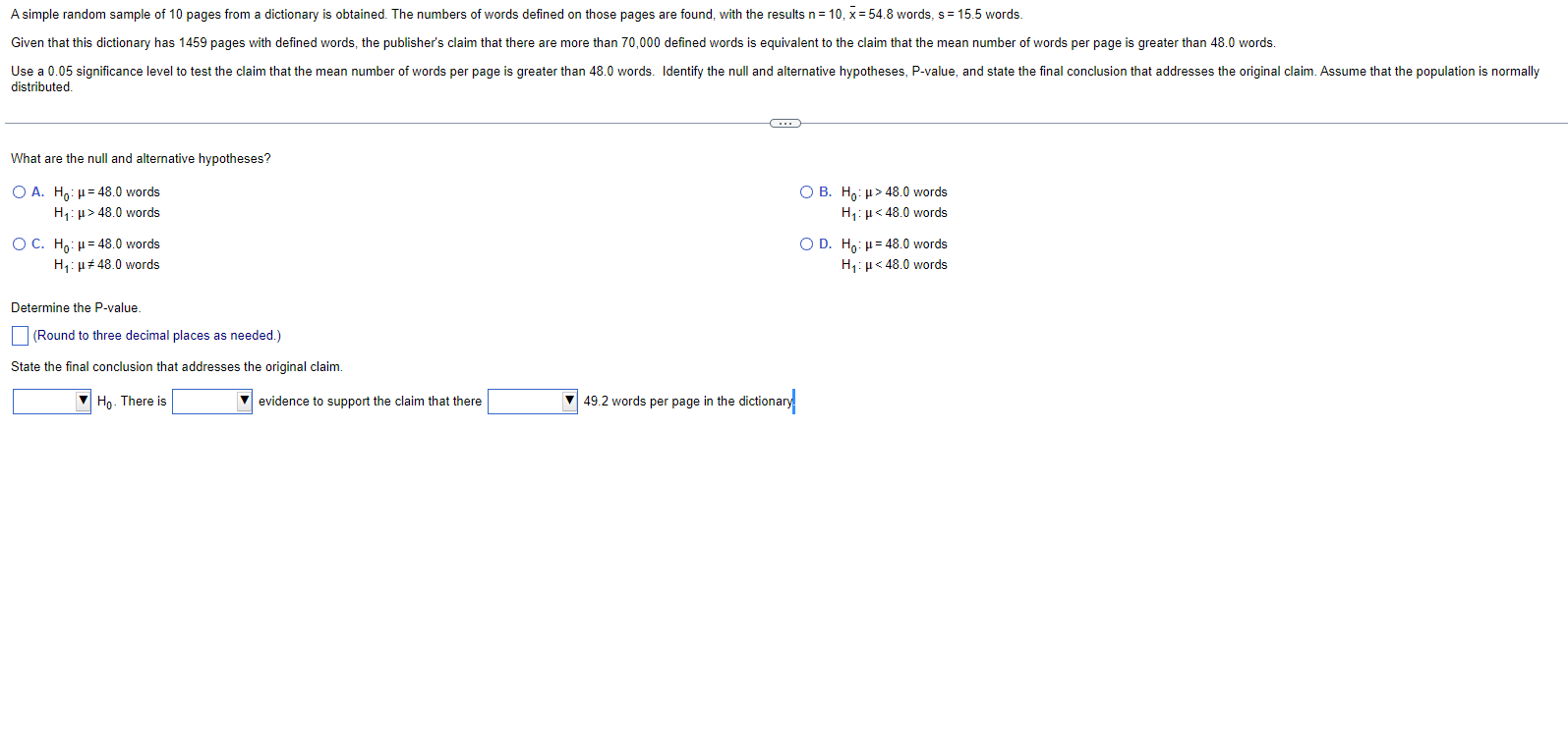 solved-a-simple-random-sample-of-10-pages-from-a-dictionary-chegg