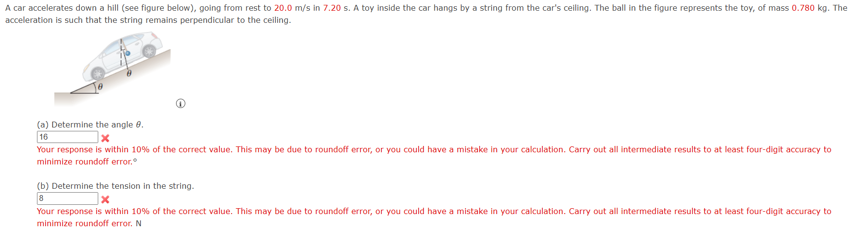 Solved A car accelerates down a hill (see figure below), | Chegg.com