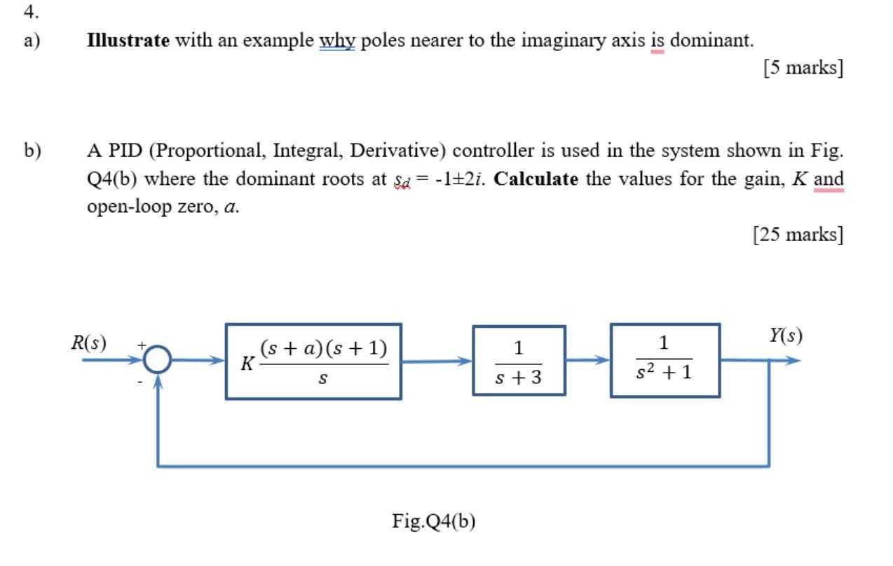 Solved 4. a) Illustrate with an example why poles nearer to | Chegg.com