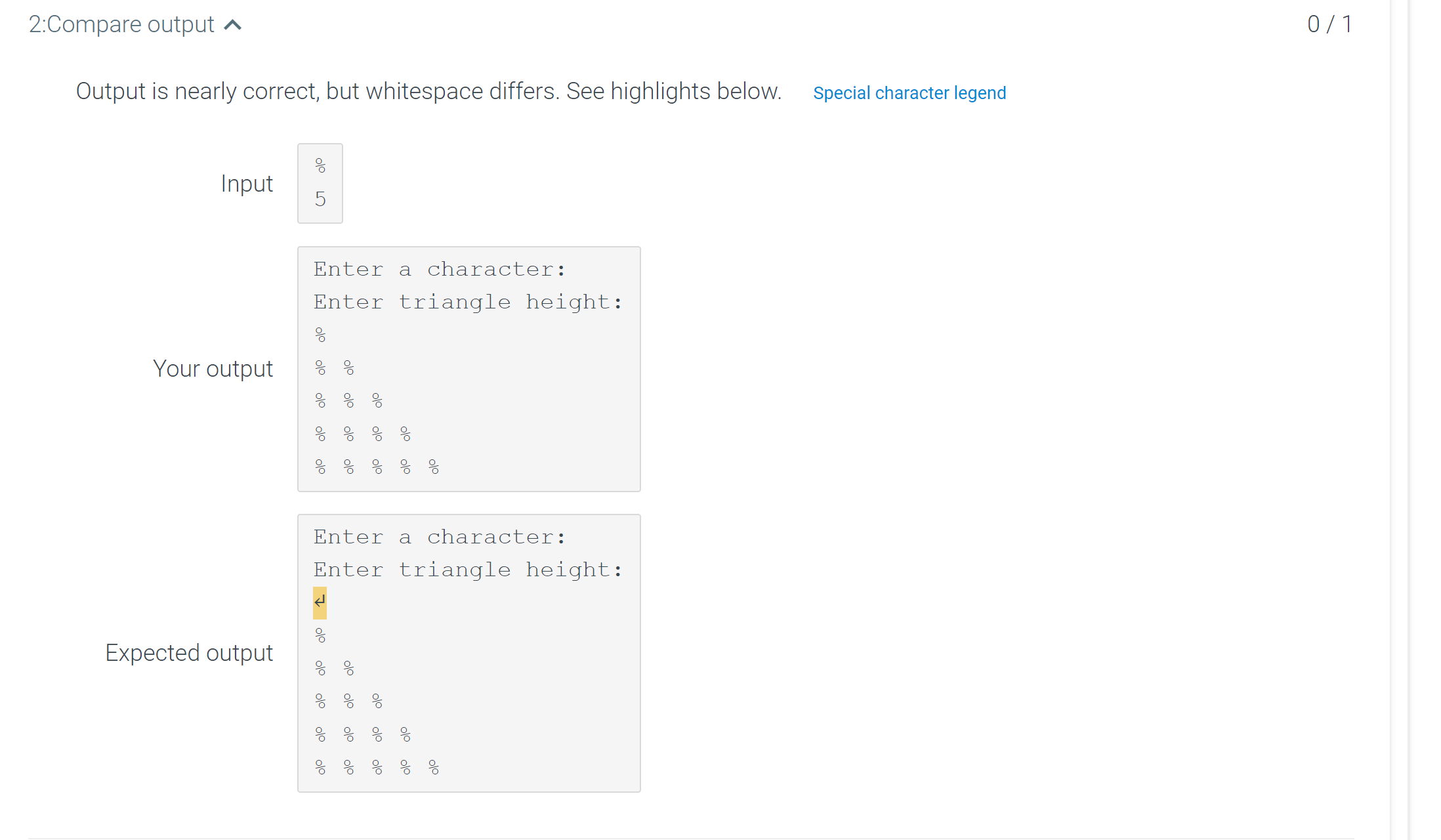 Solved This program will output a right triangle based on | Chegg.com