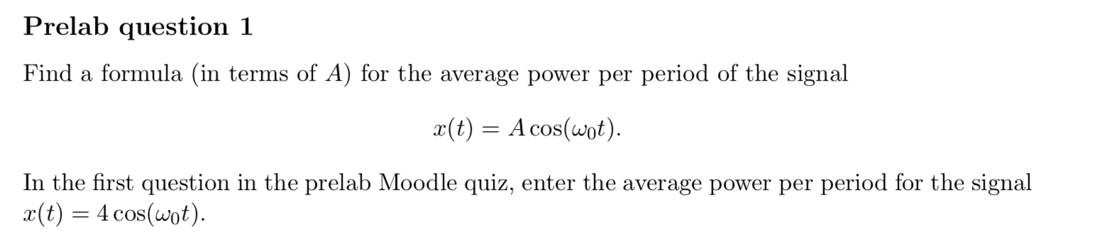 Solved Find a formula (in terms of A) for the average power | Chegg.com