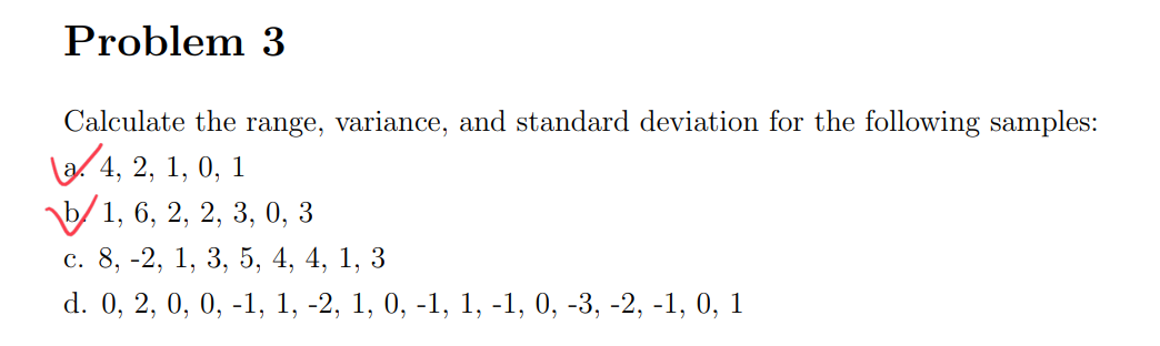 Solved Calculate the range, variance, and standard deviation | Chegg.com