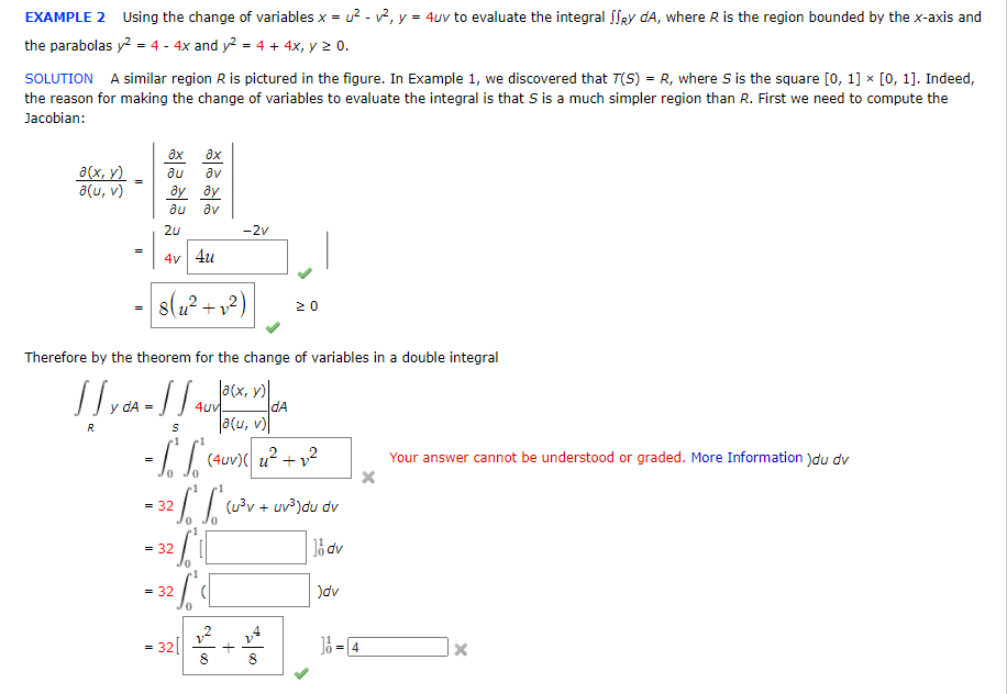 Solved EXAMPLE 2 Using the change of variables x = 02-12, y | Chegg.com