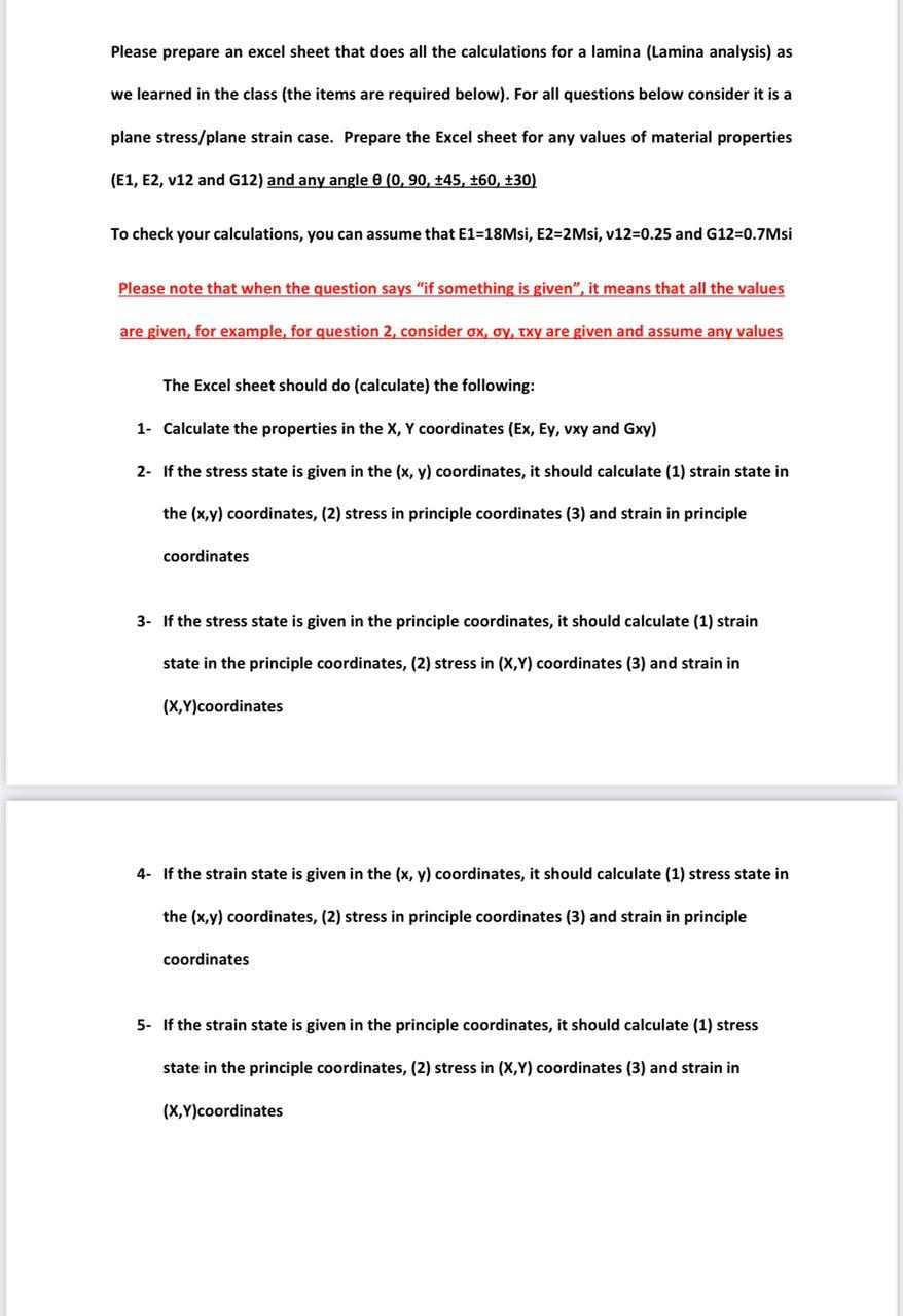 Solved Please prepare an excel sheet that does all the | Chegg.com