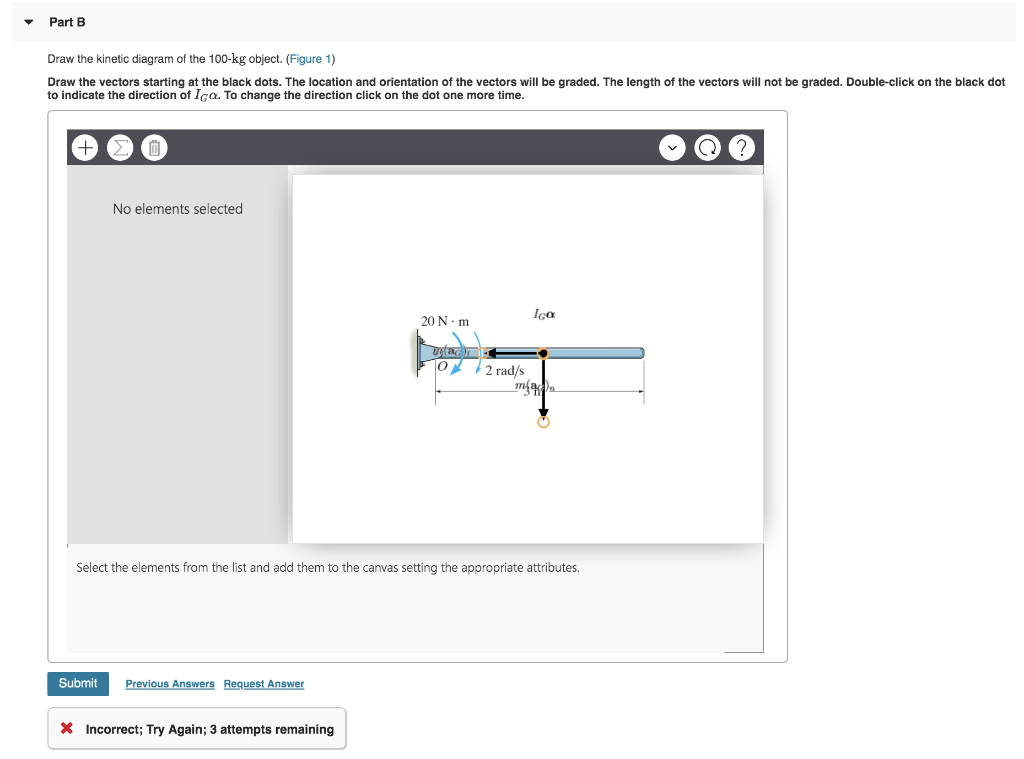 Solved Part B Draw the kinetic diagram of the 100-kg object. | Chegg.com