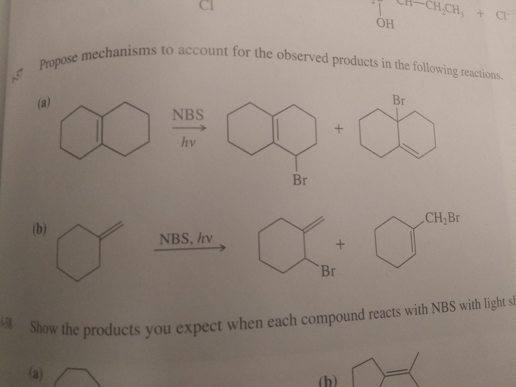 Solved H2CH, + CI OH Propose mechanisms to account for the | Chegg.com