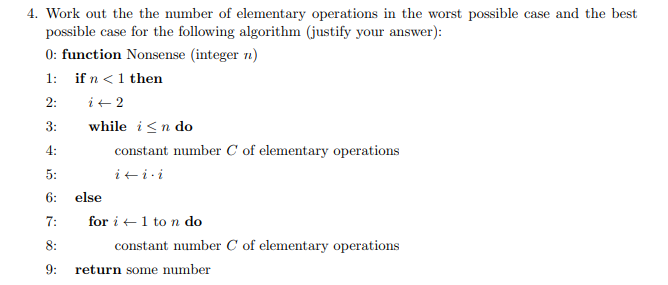 Solved 4. Work out the the number of elementary operations | Chegg.com