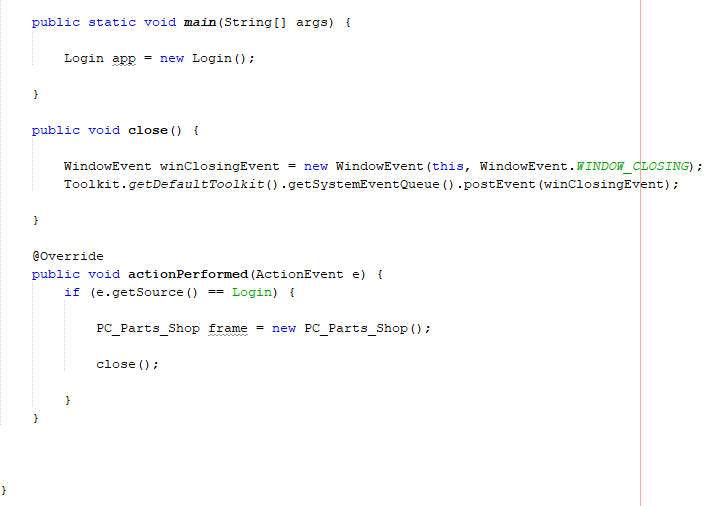 Solved public class Login extends JFrame implements | Chegg.com