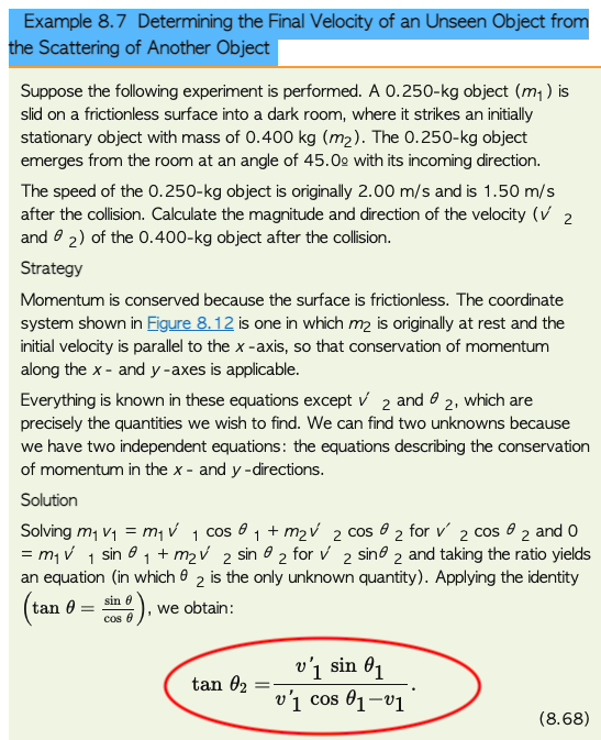 Solved Example 8.7 Determining the Final Velocity of an | Chegg.com