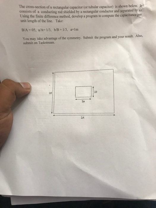 Solved The cross-section of a rectangular capacitor (or | Chegg.com