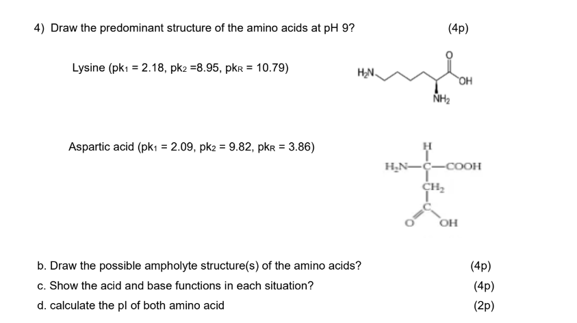 Solved Draw the predominant structure of the amino acids at | Chegg.com