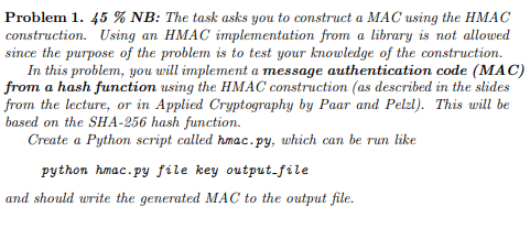 Solved Problem 1. 45% NB: The task asks you to construct a | Chegg.com