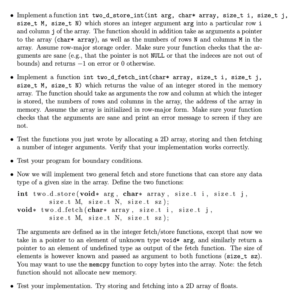 Solved In this task you will implement storage and fetching | Chegg.com