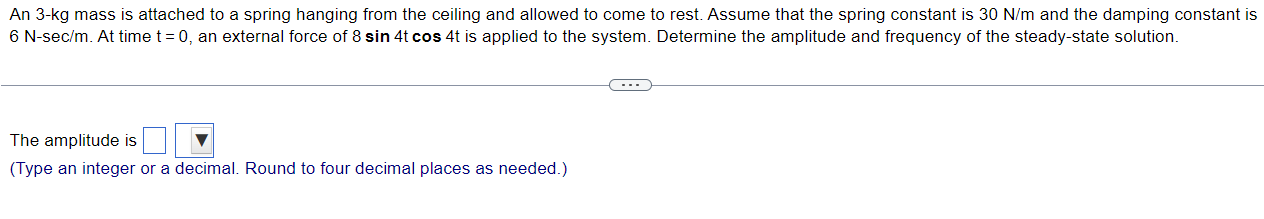 Solved An 3-kg mass is attached to a spring hanging from the | Chegg.com