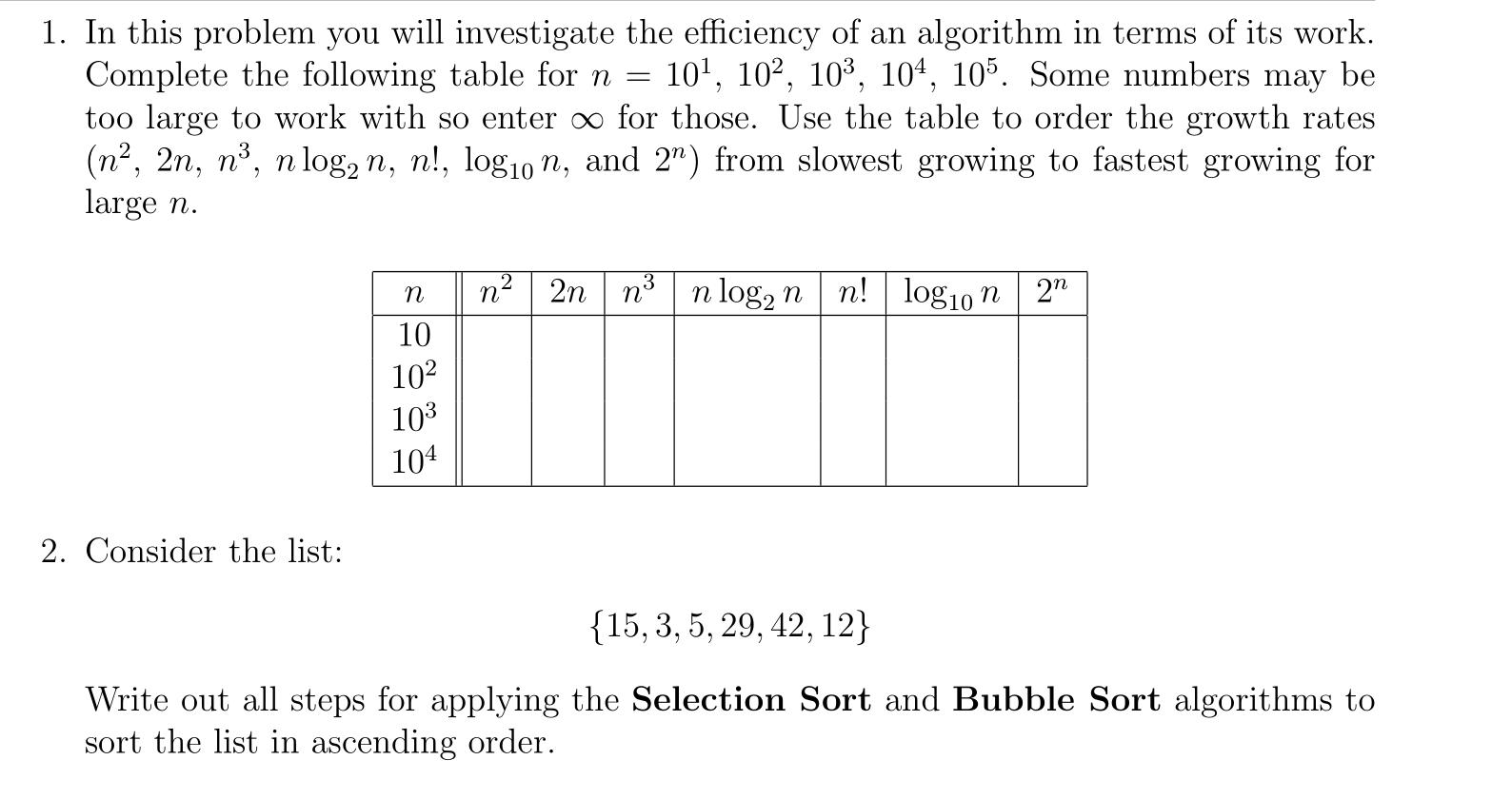 Solved 1. In this problem you will investigate the | Chegg.com