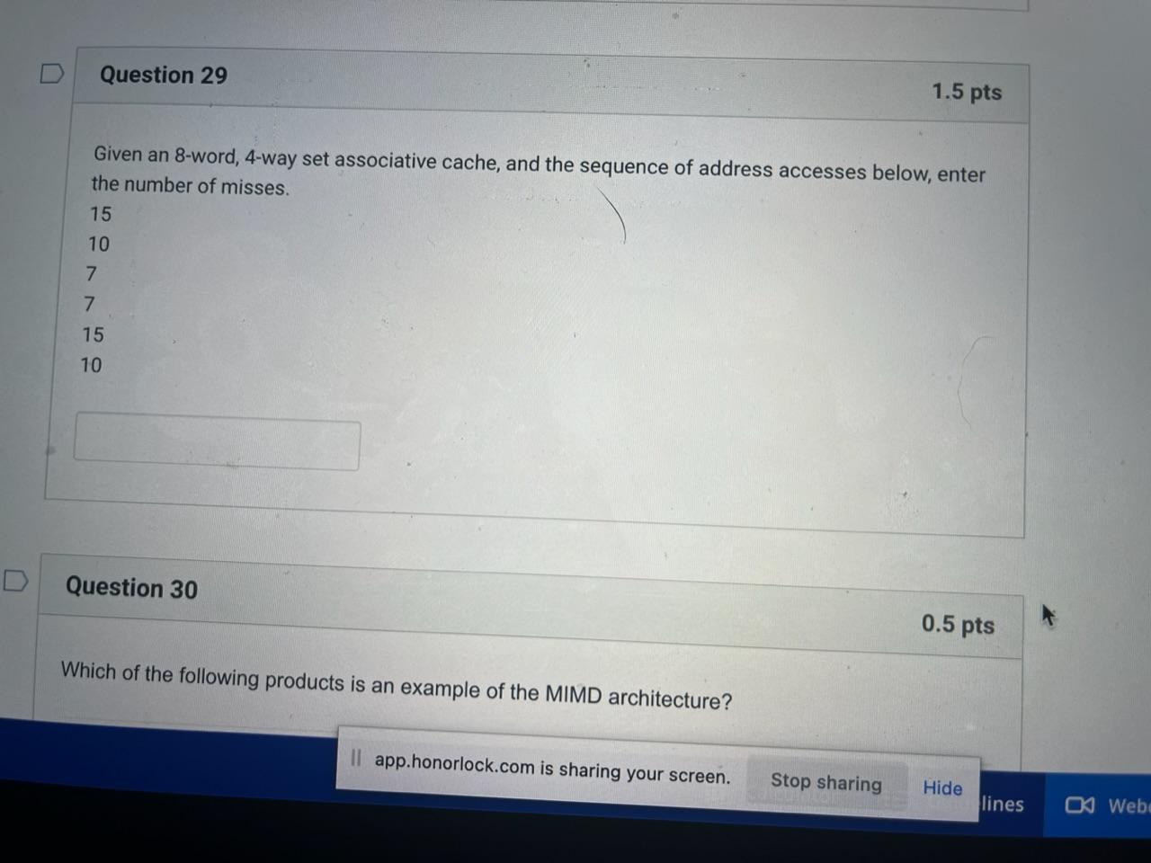 Solved Given an 8-word, 4-way set associative cache, and the | Chegg.com