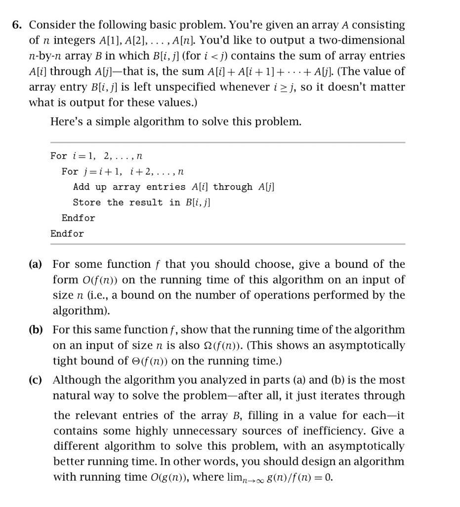 Solved 6. Consider the following basic problem. You're given | Chegg.com