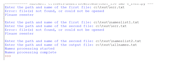 Solved this is the assignment Objective: read names from | Chegg.com
