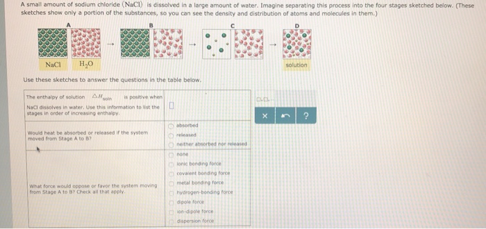 Solved A small amount of sodium chloride (NaCI) is dissolved | Chegg.com