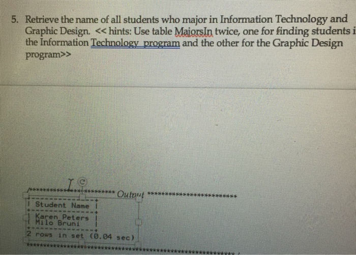 Solved Retrieve the name of all students who major in | Chegg.com