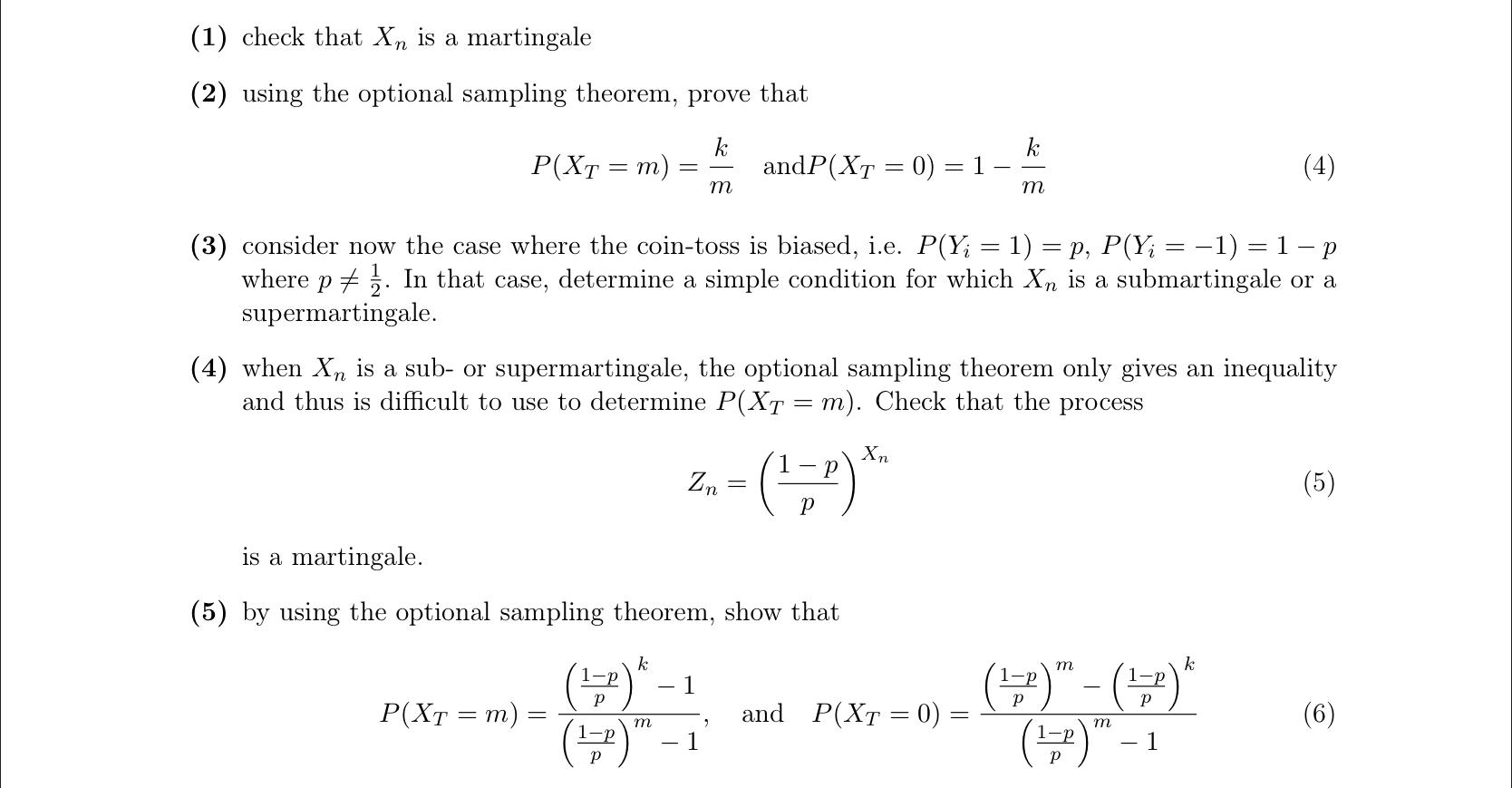 Solved Let (Xn)n∈N be a simple random walk on Z, with | Chegg.com