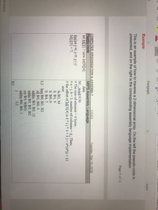 Solved 5.4 Assignment (10 Marks) 1. Write a MIPS assembly | Chegg.com