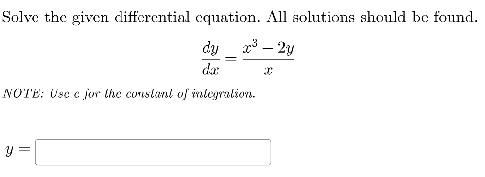 Solved Solve the given differential equation. All solutions | Chegg.com