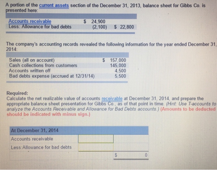 Solved A portion of the current assets section of the | Chegg.com