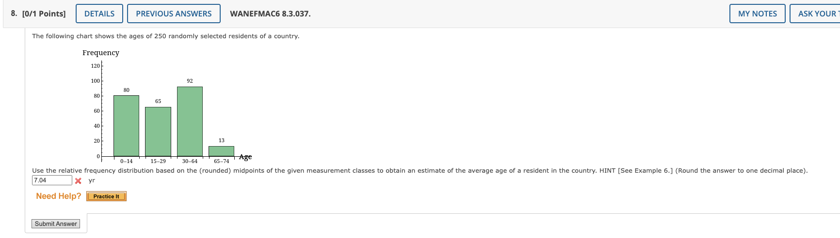 Solved 8. [0/1 Points] DETAILS PREVIOUS ANSWERS WANEFMAC6 | Chegg.com