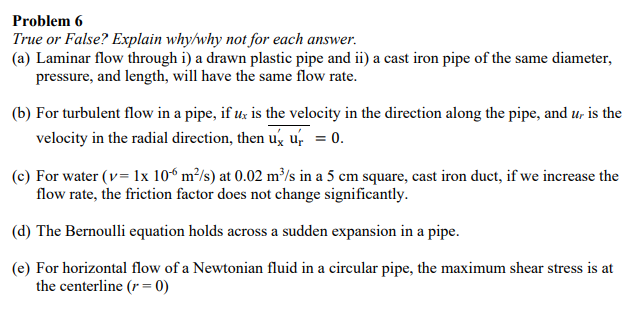 Solved Problem 6 True or False? Explain why/why not for each | Chegg.com