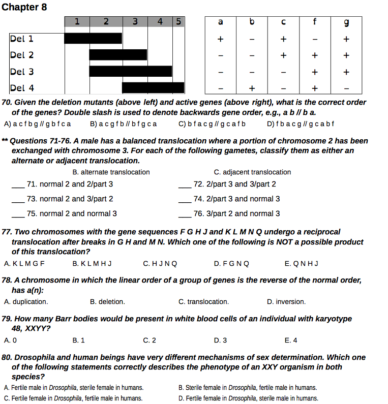 Solved 81. What kind of abnormality in chromosome structure | Chegg.com