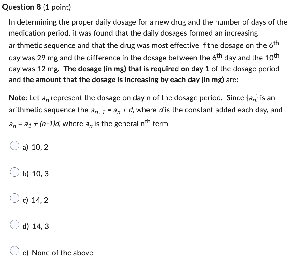 Solved Question 8 (1 ﻿point)In ﻿determining the proper daily | Chegg.com
