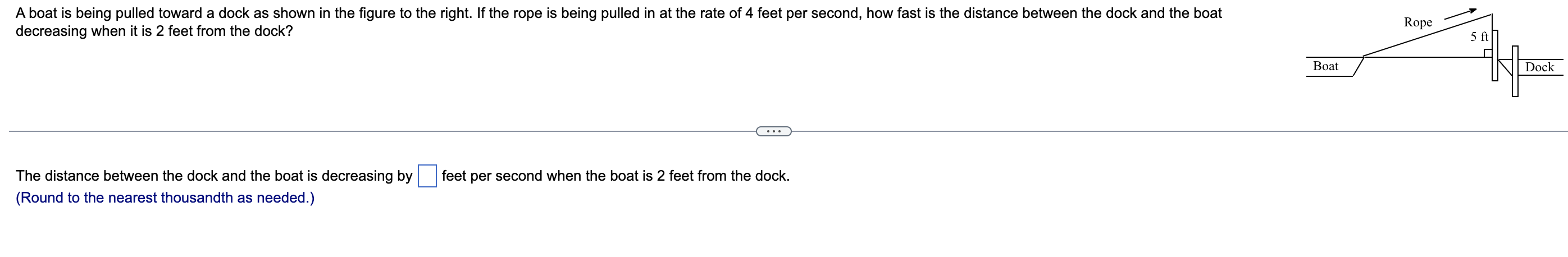 Solved The distance between the dock and the boat is | Chegg.com