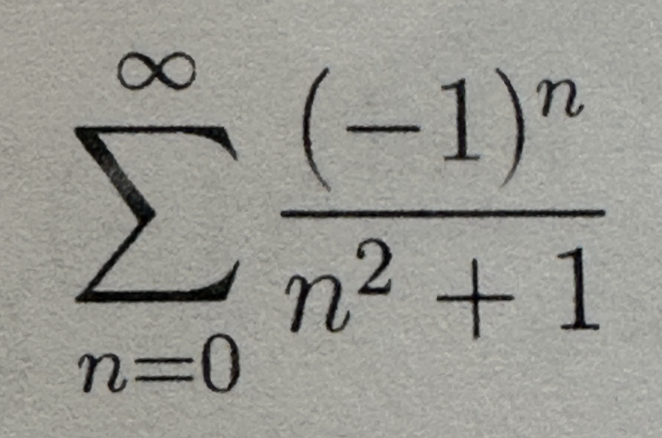 Solved ∑n=0∞n2+1(−1)n | Chegg.com