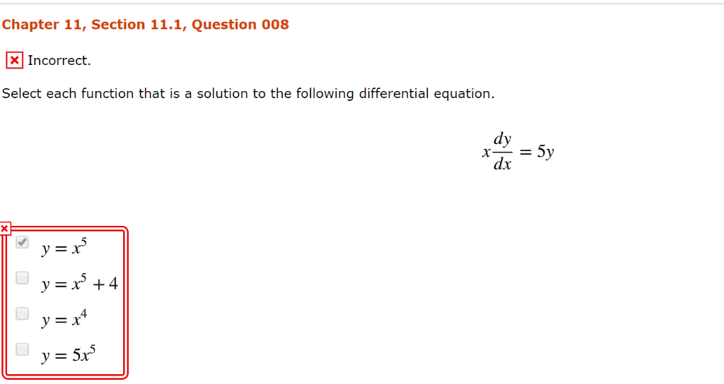 Solved Chapter 11, Section 11.1, Question 008 XIncorrect | Chegg.com