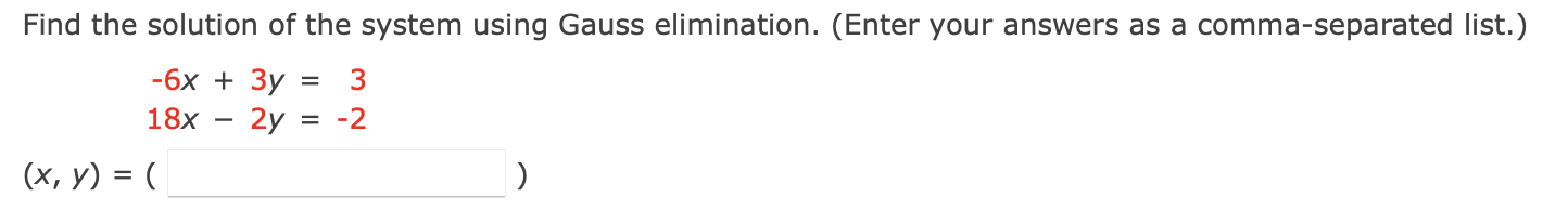 Solved Find the solution of the system using Gauss | Chegg.com