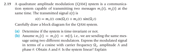 Solved A quadrature amplitude modulation (QAM) system is a | Chegg.com
