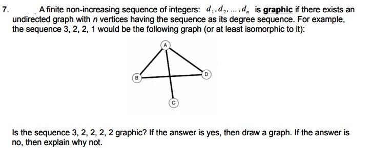 Solved 7. A finite non-increasing sequence of integers: dj,d | Chegg.com