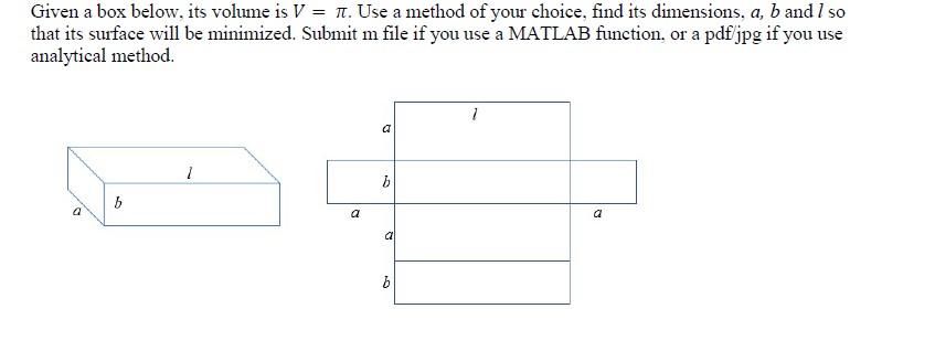 Solved Given a box below, its volume is V = n. Use a method | Chegg.com