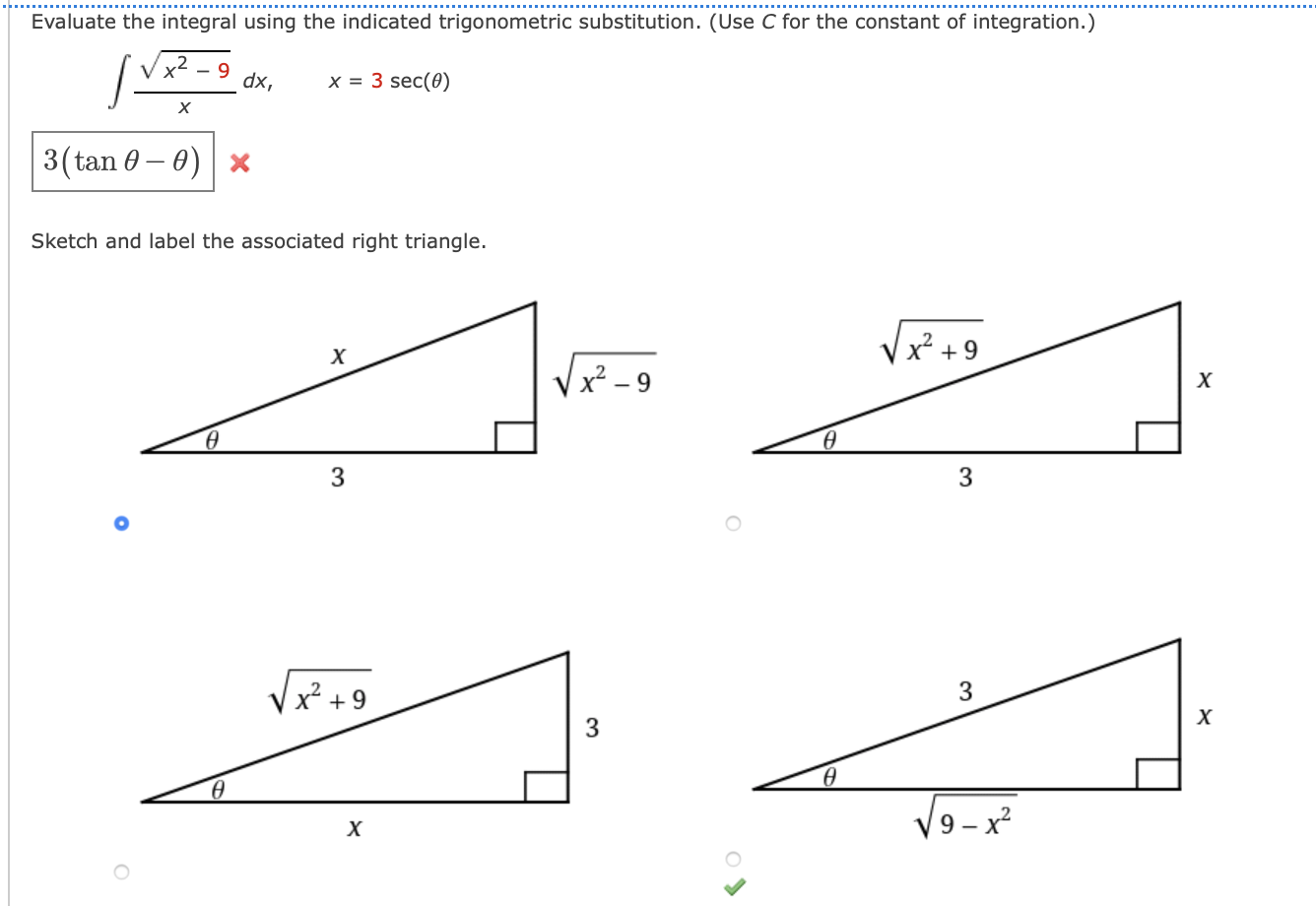 Solved Evaluate the integral using the indicated | Chegg.com
