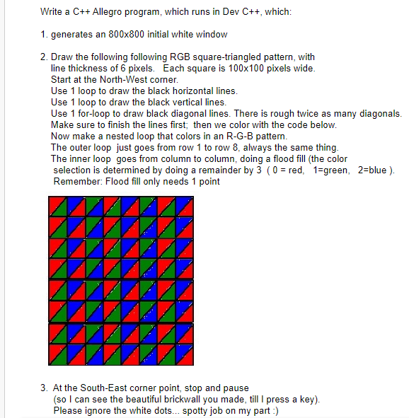 Solved Write a C++ Allegro program, which runs in Dev C++, | Chegg.com