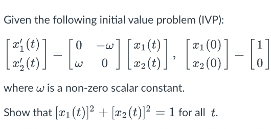 Solved Given the following initial value problem (IVP): | Chegg.com
