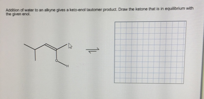 Solved Addition of water to an alkyne gives a keto-enol | Chegg.com