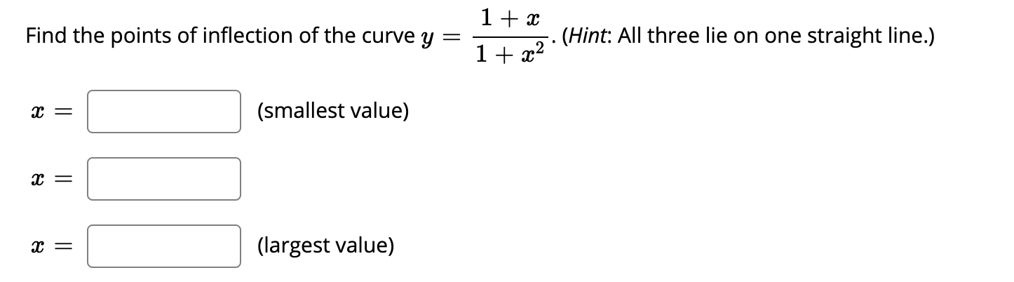 Solved 1 + x Find the points of inflection of the curve y | Chegg.com