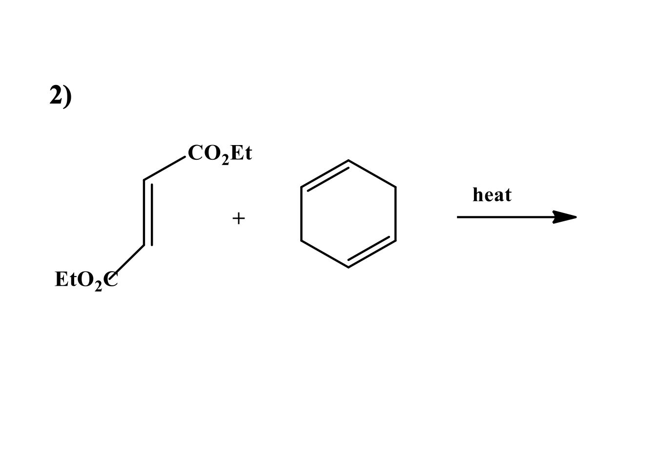 Solved 2) CO2Et heat + Et02C | Chegg.com
