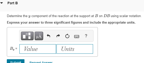 Solved Determine the y component of the reaction at the | Chegg.com