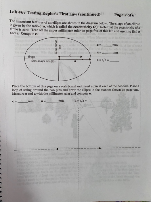 Lab #6: Testing Kepler's First Law (continued) Page 2 | Chegg.com