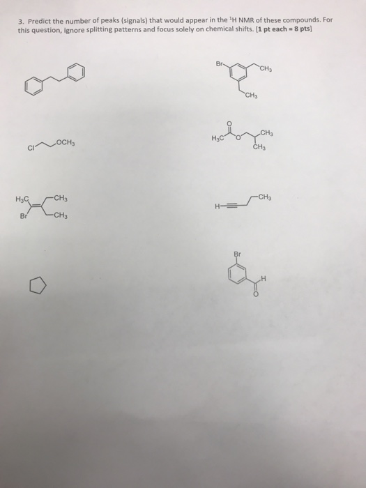 Solved 3. Predict the number of peaks (signals) that would | Chegg.com