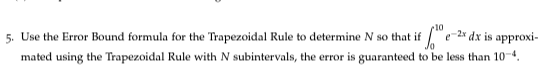 Solved Use the Error Bound formula for the Trapezoidal Rule | Chegg.com