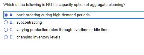 Solved Which of the following is NOT a capacity option of | Chegg.com